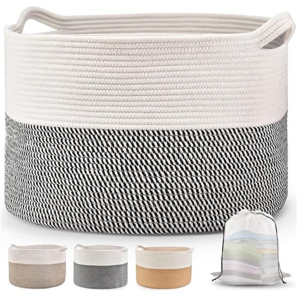 Storage & Organization | Large Cotton Rope Basket 22 X 22x14 Extra ...